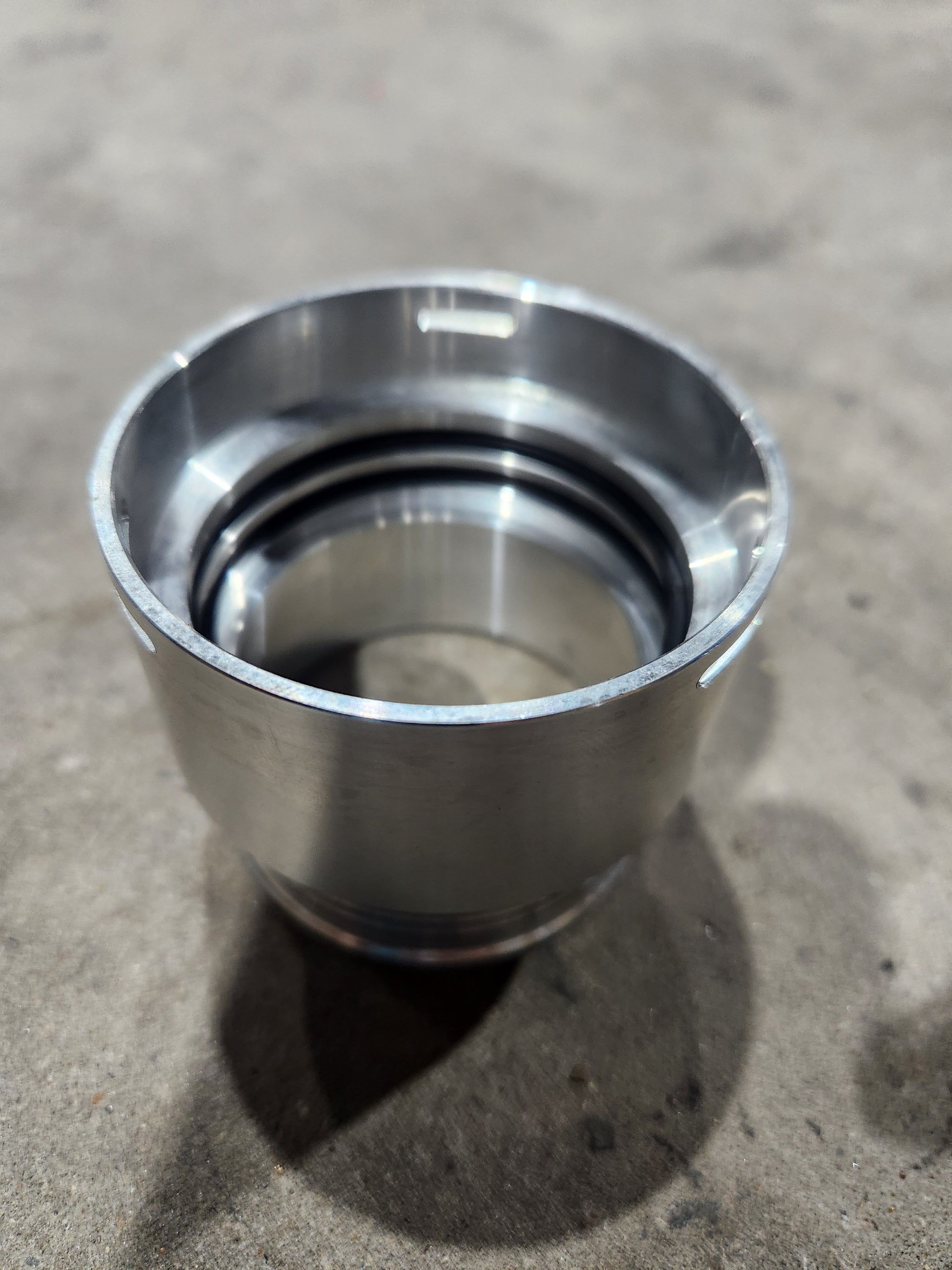 M57 6061 Billet Turbo Outlet coupling with 2.5" silicon hose fitting E ...
